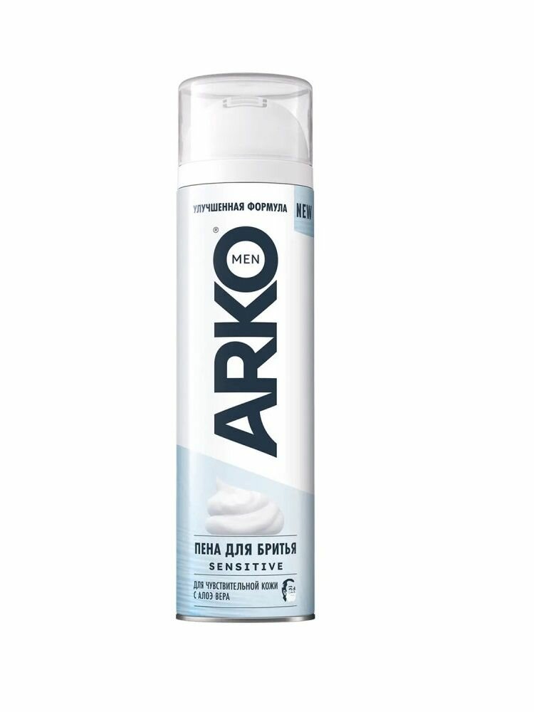 Пена для бритья Arko Men Shaving Foam Sensitive для чувствительной кожи 200 мл