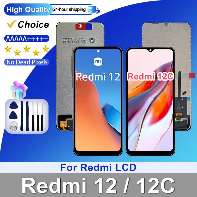 Для Xiaomi Redmi 12C ЖК-дисплей Mi Poco C55, дигитайзер сенсорного экрана для Redmi 12, 12C No Frame