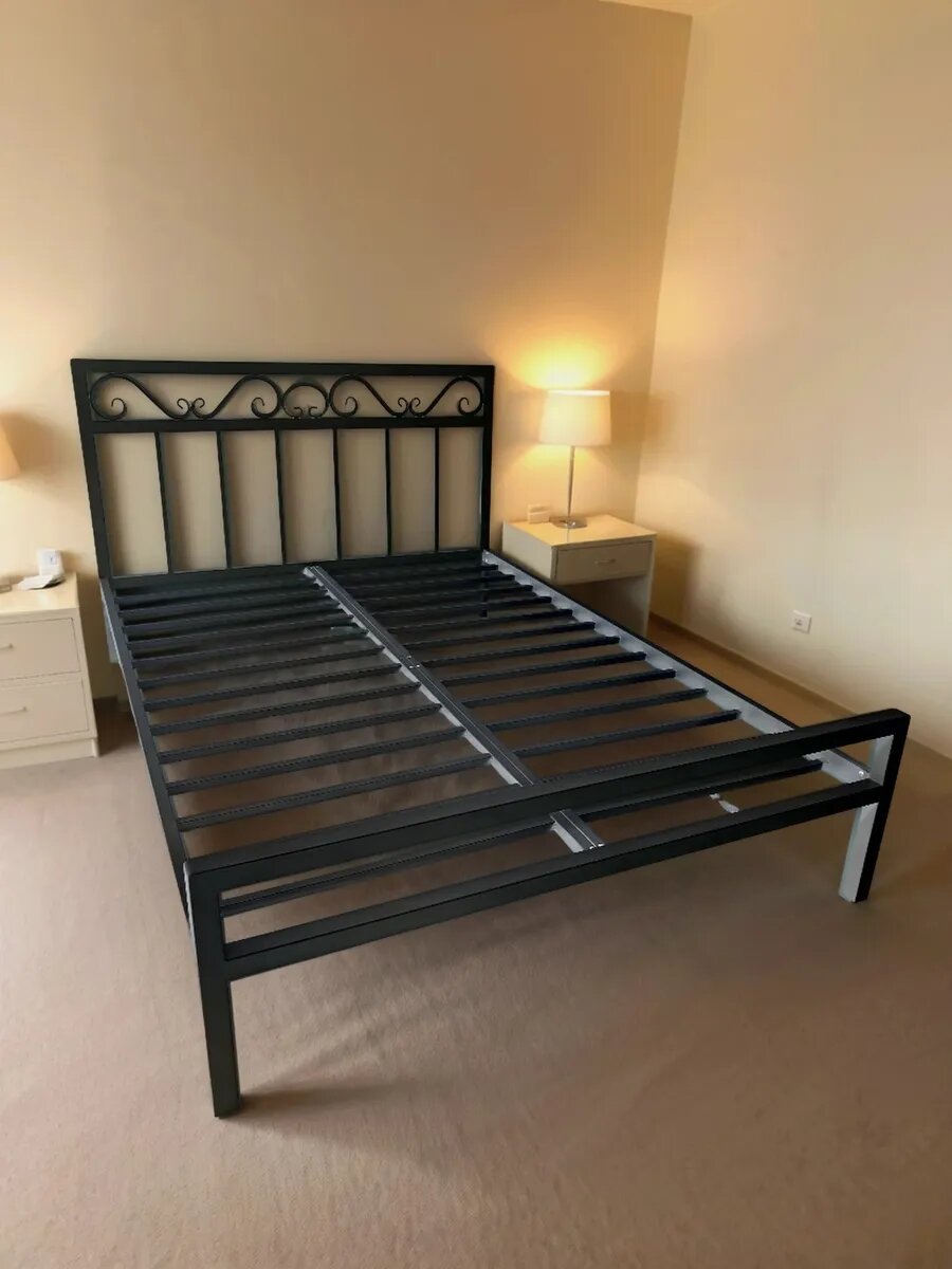 Кровать Мира 120, кованая, чёрная, универсальная, усиленная, 120х200 см