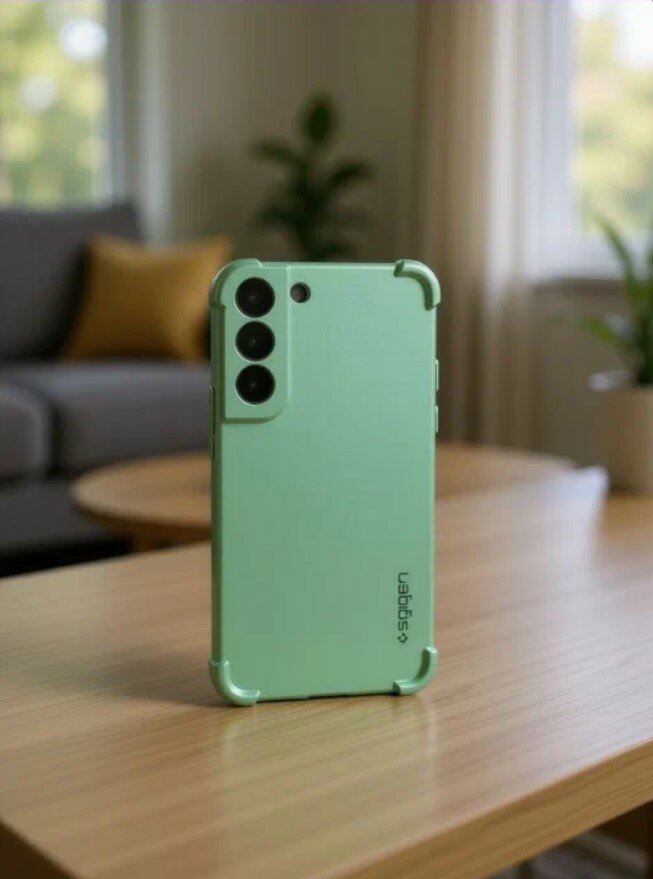 Чехол MyPads SPIGEN для Samsung Galaxy S22 (SM-S901B) тонкая силиконовая крышка противоударная зеленая