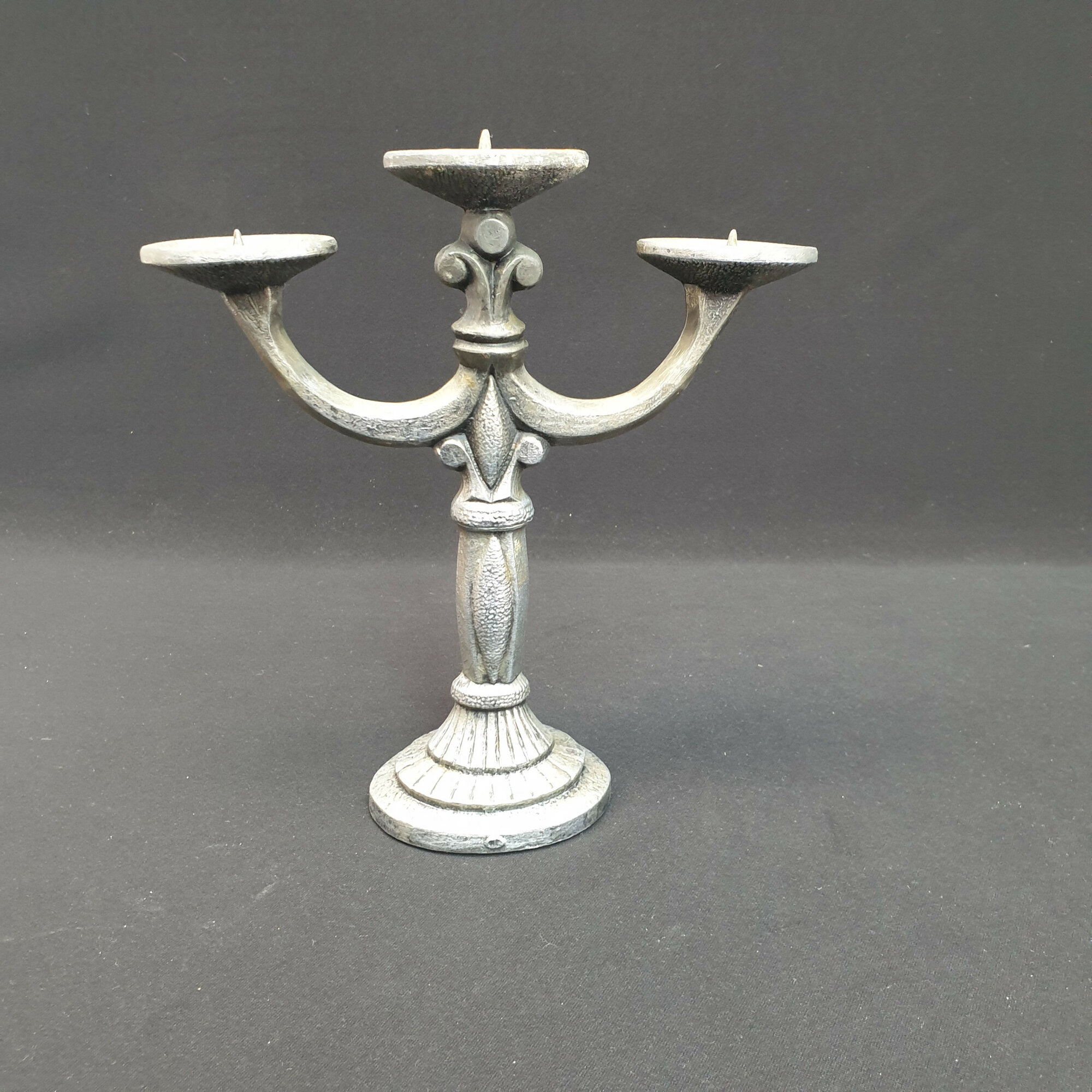 Винтажный подсвечник 3-рожковый 25 см, силумин. СССР