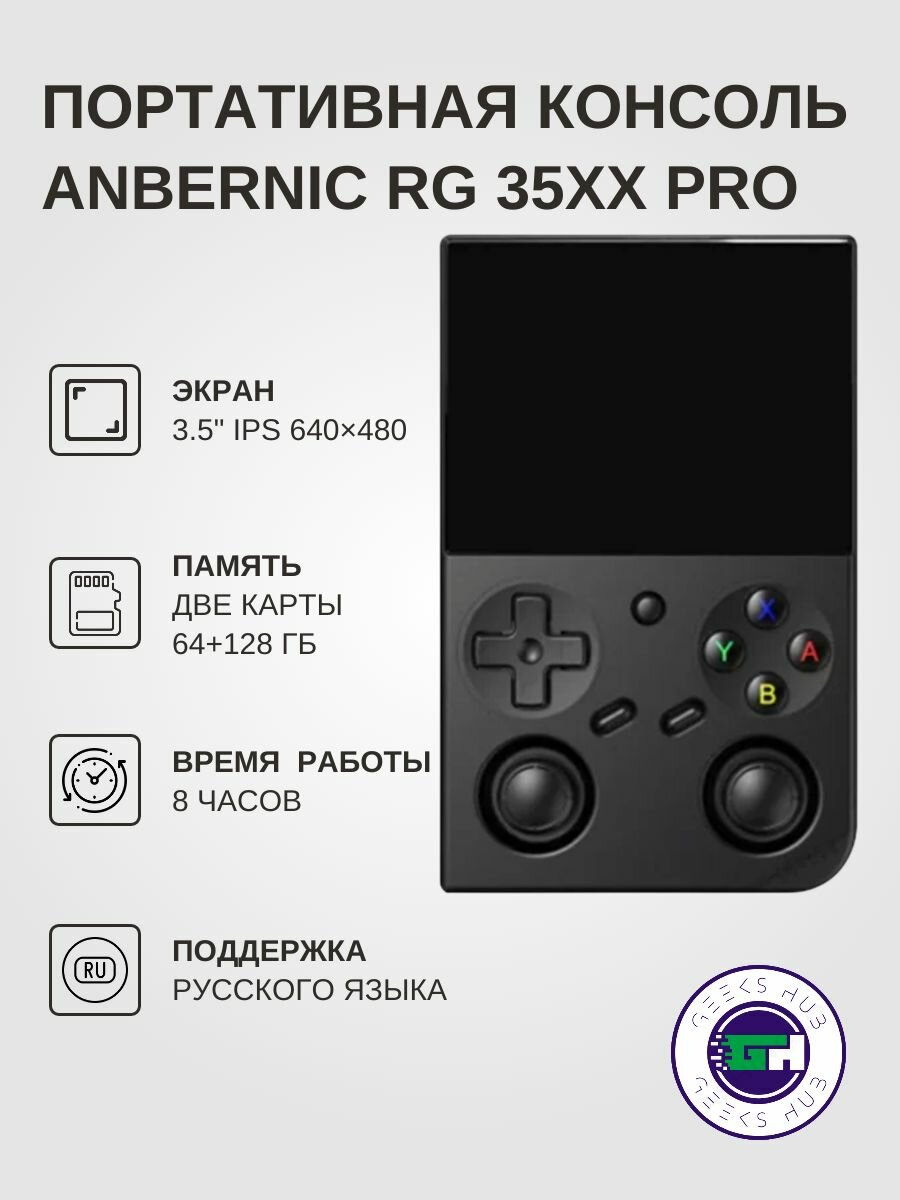 Портативная игровая приставка Anbernic RG 35XX PRO, экран 3.5", 640*480
