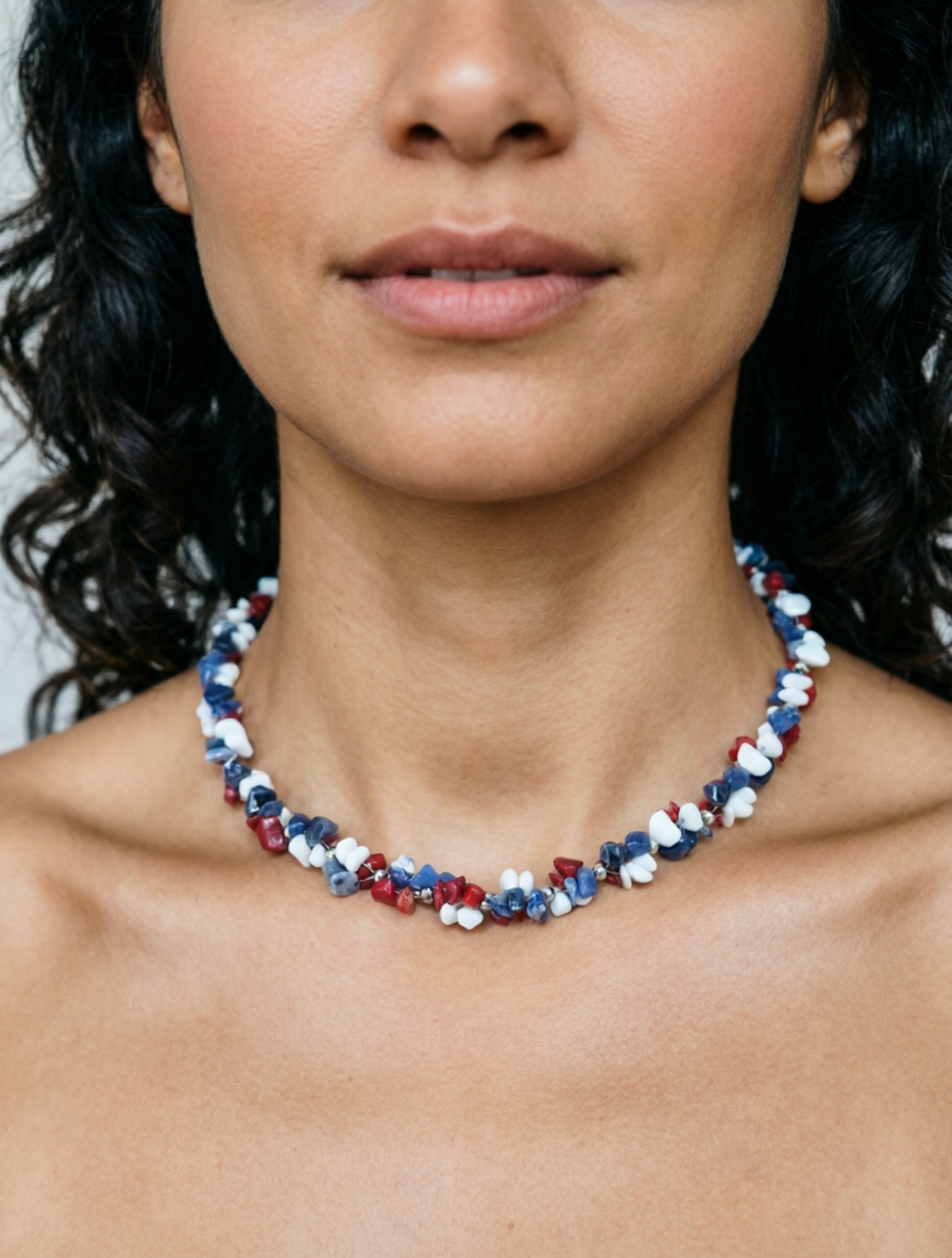 Чокер ENJOY Украшения из камней, коралл, агат, содалит