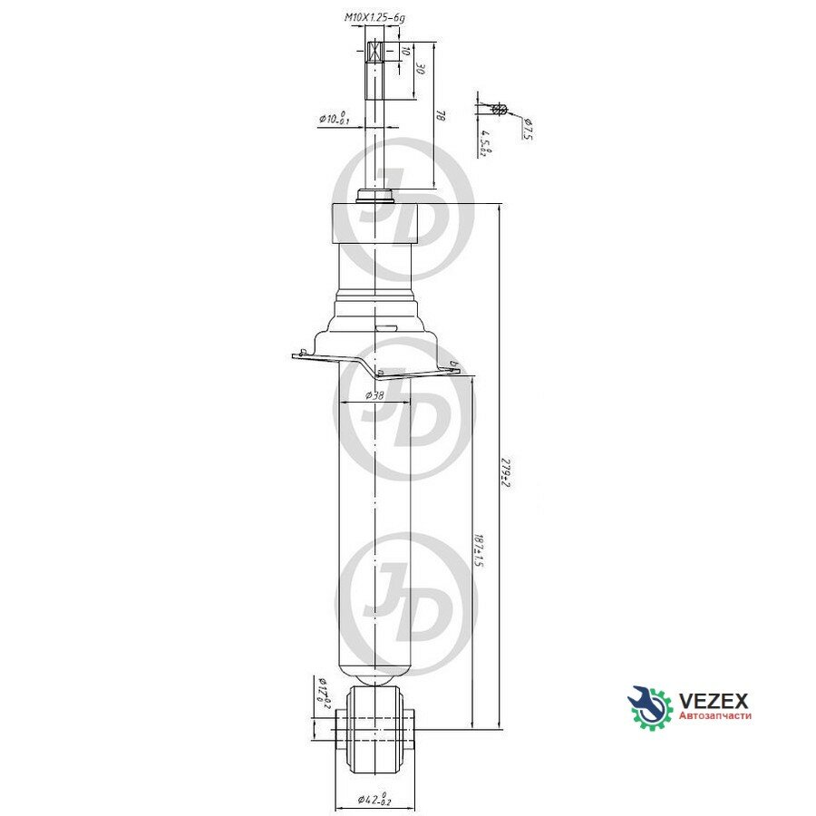 JUST DRIVE JAA0073 Амортизатор газомасляный задний /341194/