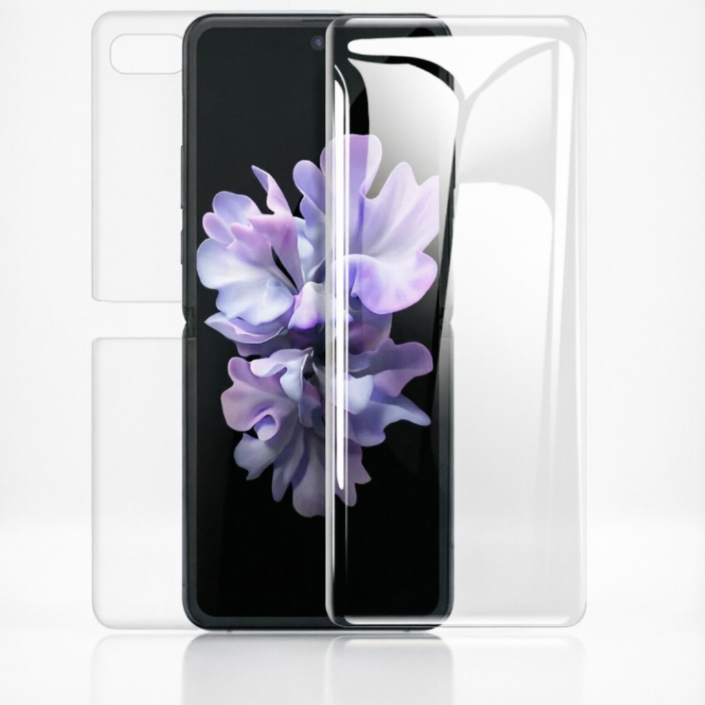 Защитная плёнка MyPads, для экрана Samsung Galaxy Z Flip, глянцевая, закруглённые края
