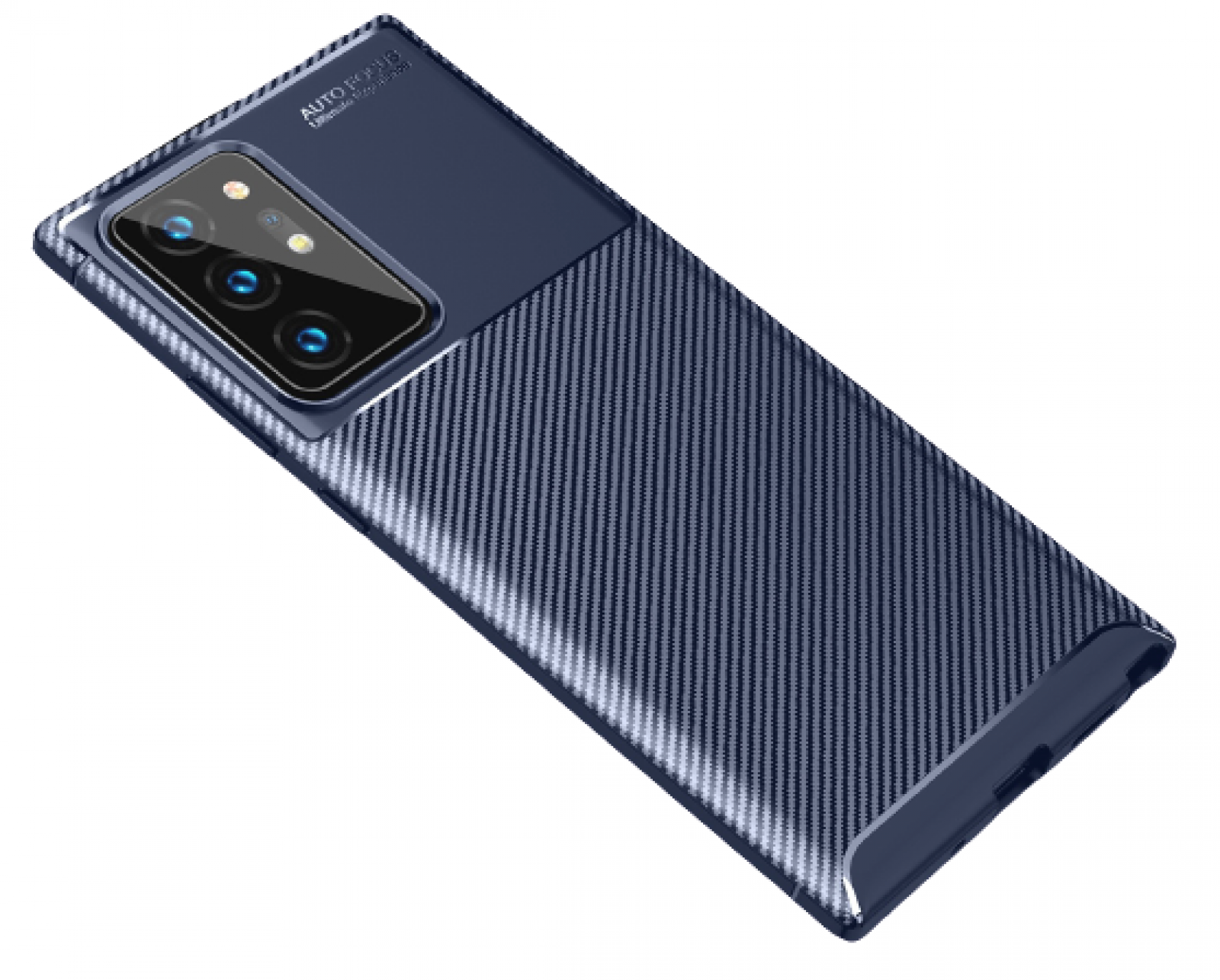Чехол панель-бампер MyPads для Samsung Galaxy Note 20 Ultra из прочного силиконового материала с матовой отделкой под карбон, синий