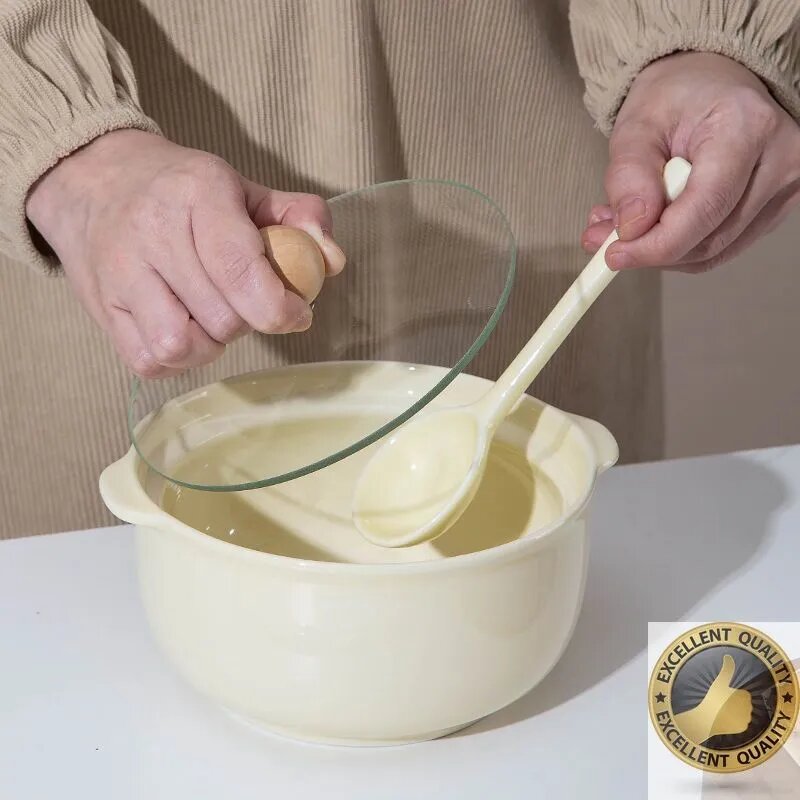 Супница бульонница 3 шт керамика 14.5 см с крышкой и ложкой, для супа и бульона