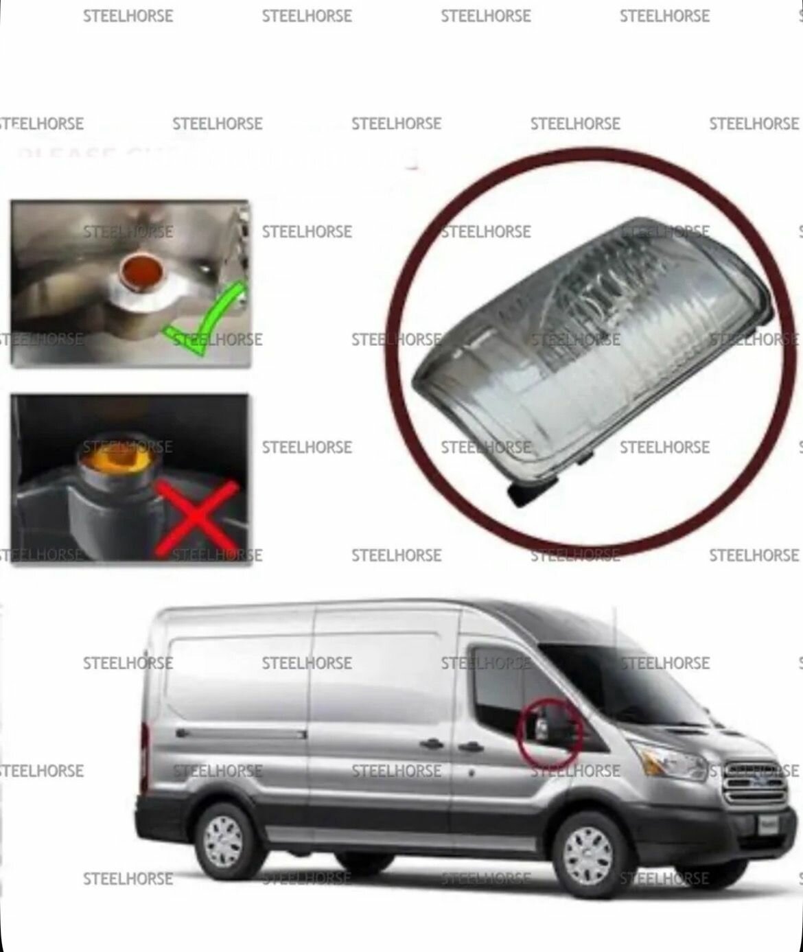 Повторитель в зеркало поавый Ford Transit 2012-