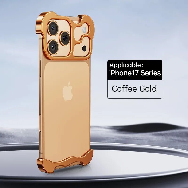 Чехол iPhone 17 Pro оранжевый, алюминиевый бампер