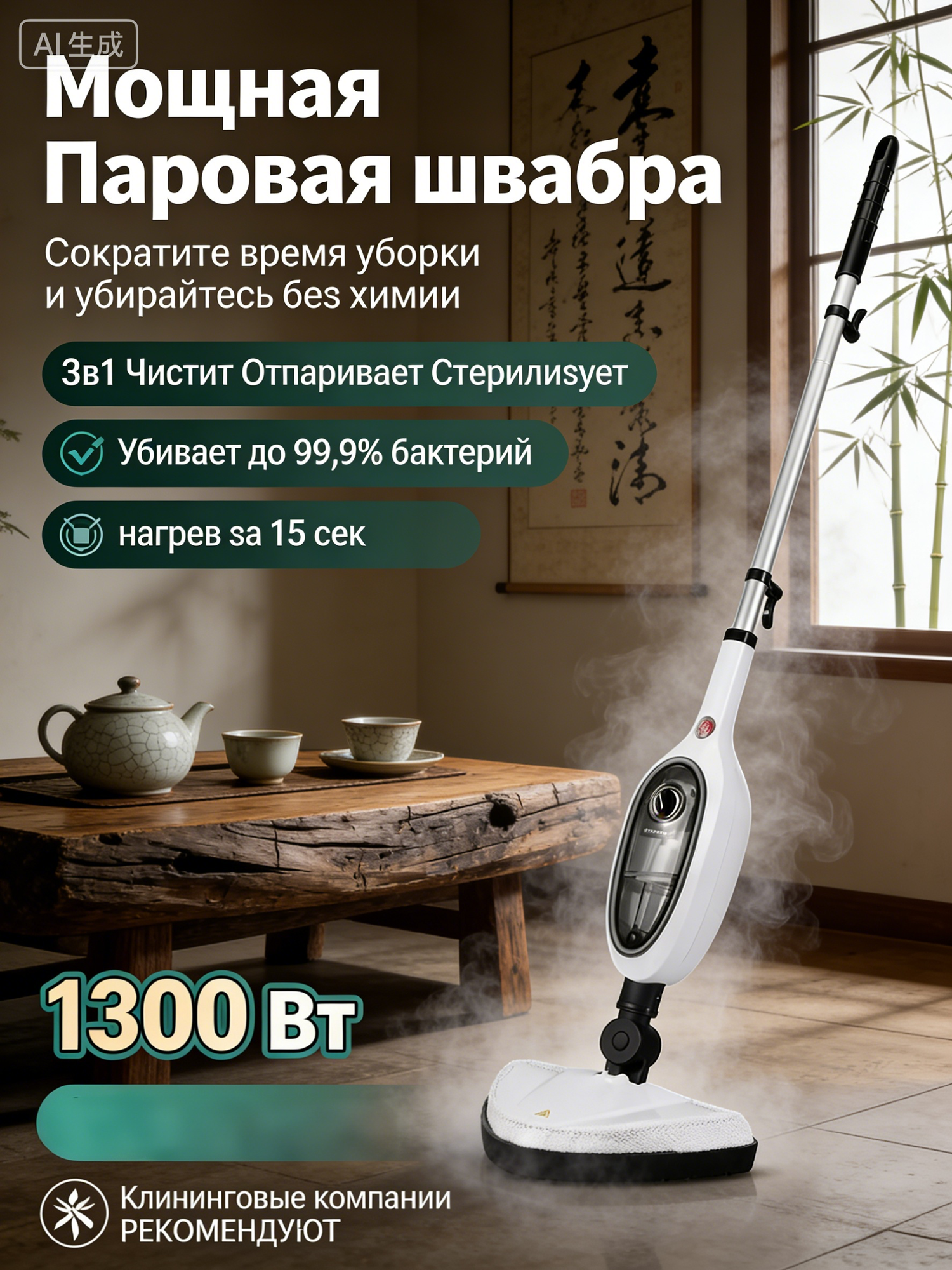 Паровая швабра для пола 10 в 1, пароочиститель, парошвабра, электрошвабра для дома