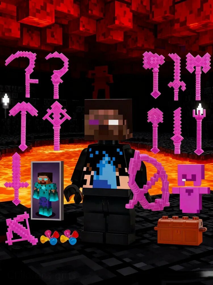 Совместимая со строительными блоками Minecraft игрушка для сборки оружия Minifigure Shadow HIM