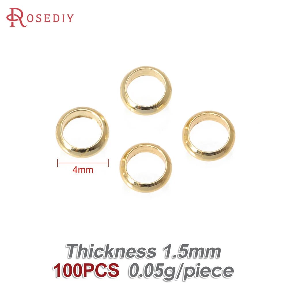 Закрытые латунные кольца Rosediy 56731-18K Gold Color