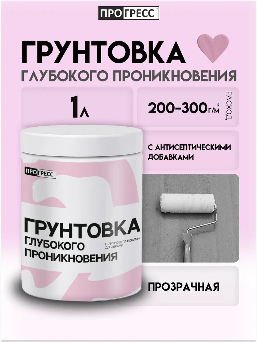 Грунтовка для стен под обои, без запаха 1л