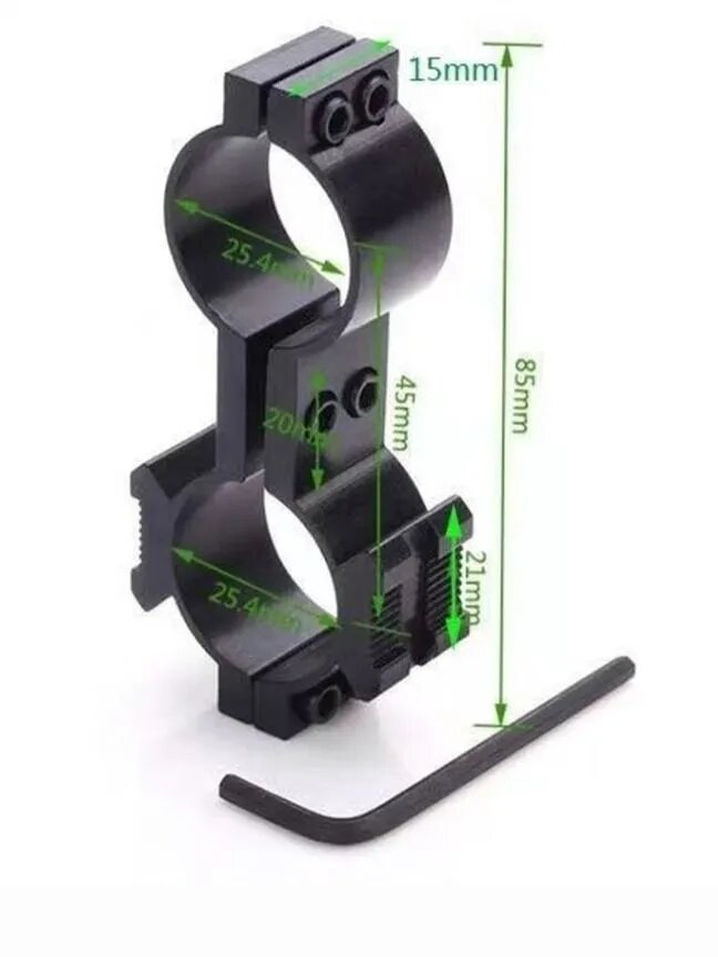 Кронштейн BH-MS25 для установки оптики на оружие, черный, 25 мм