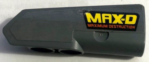 Technic, Panel Fairing #21 Very Small Smooth, Side B with 'MAX-D' and 'MAXIMUM DESTRUCTION' Pattern (Sticker) - Set 42119, 11946pb078 Dark Bluish Gray U