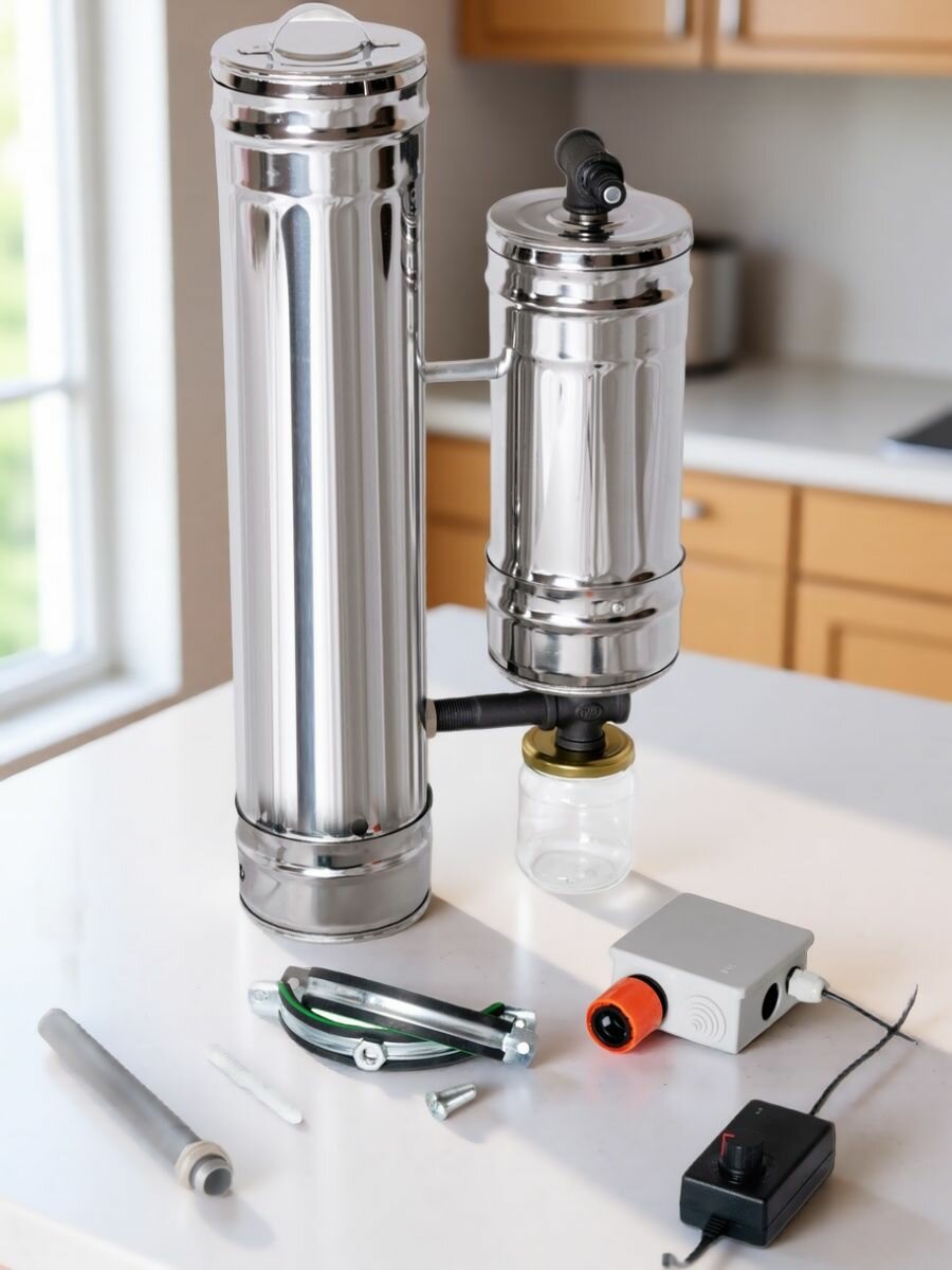 Дымогенератор для холодного и горячего копчения с системой очистки дыма.