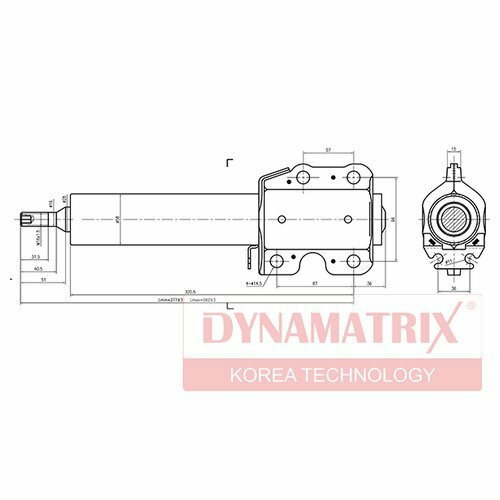 Амортизатор подвески газонаполненный Dynamatrix-Korea DSA335810 для Mercedes SPRINTER 901, 902,903; VW LT 2835 II 2DB II, LT 2846 II 2DA II,