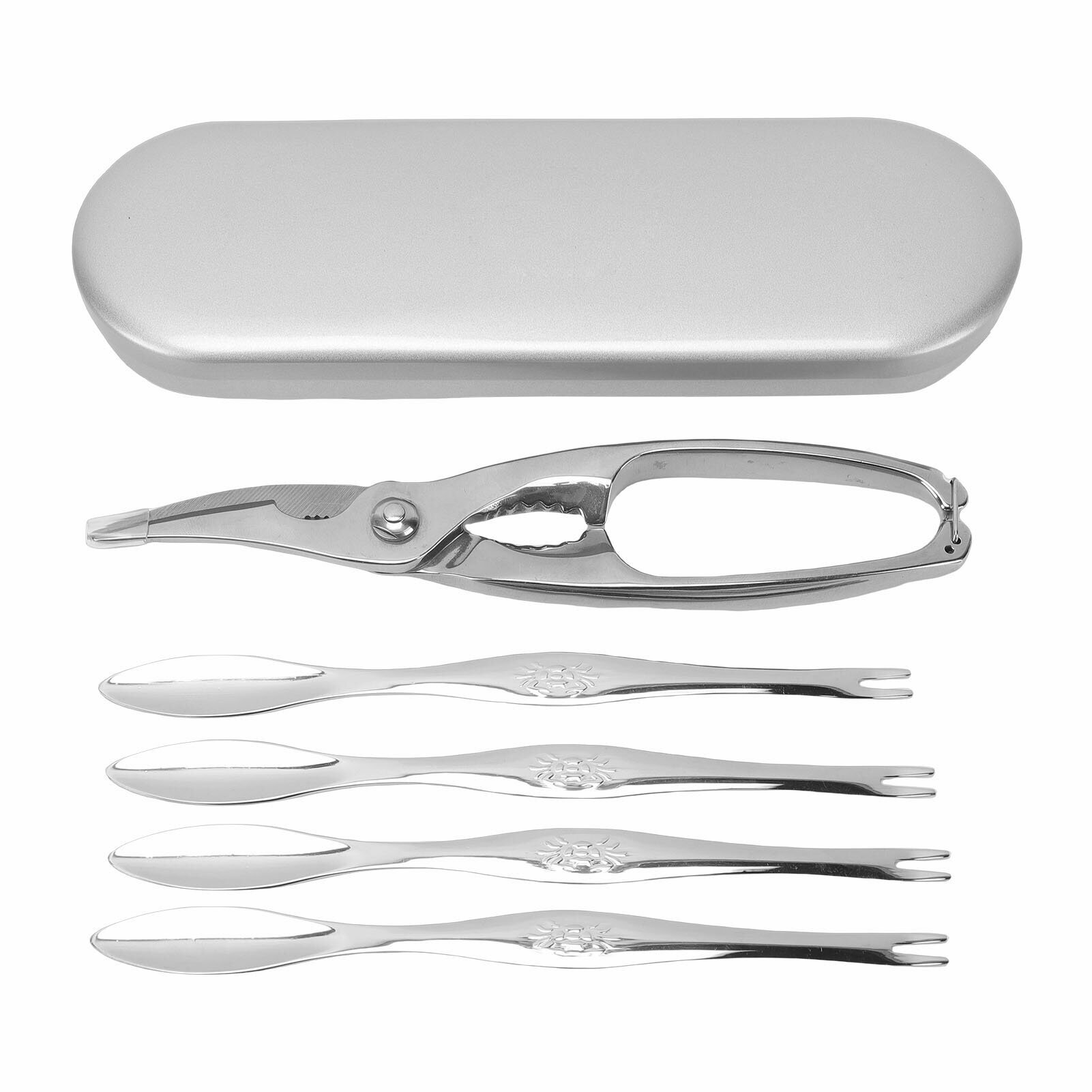 Набор Крабовых Крекеров и Инструментов из Нержавеющей Стали для Омаров и Морепродуктов с 4 Вилками для Домашней Вечеринки