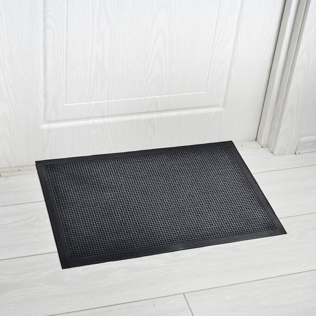 Коврик придверный резиновый "Игольчатый", 45х75см, черный, для дома