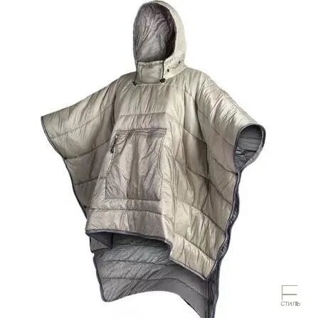 Спальный мешок, 200 см, для кемпинга и туризма, с капюшоном, синтетический наполнитель, бежевый