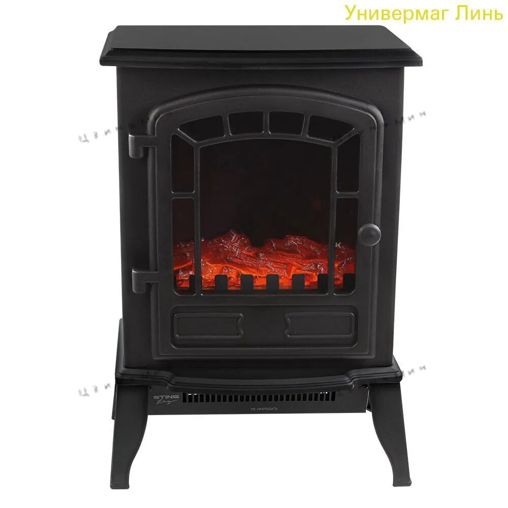 Камин электрический STINGRAY ST-FP4202B напольный 2400Вт, 39.5x25x56.7 см, черный