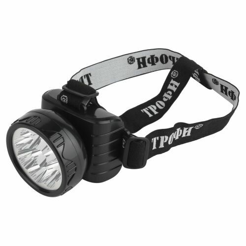 Фонарь аккумуляторный налобный TG9 9LED аккум. 4В 0.9А. ч ЗУ 220В (картон. упак.) Трофи C0045557