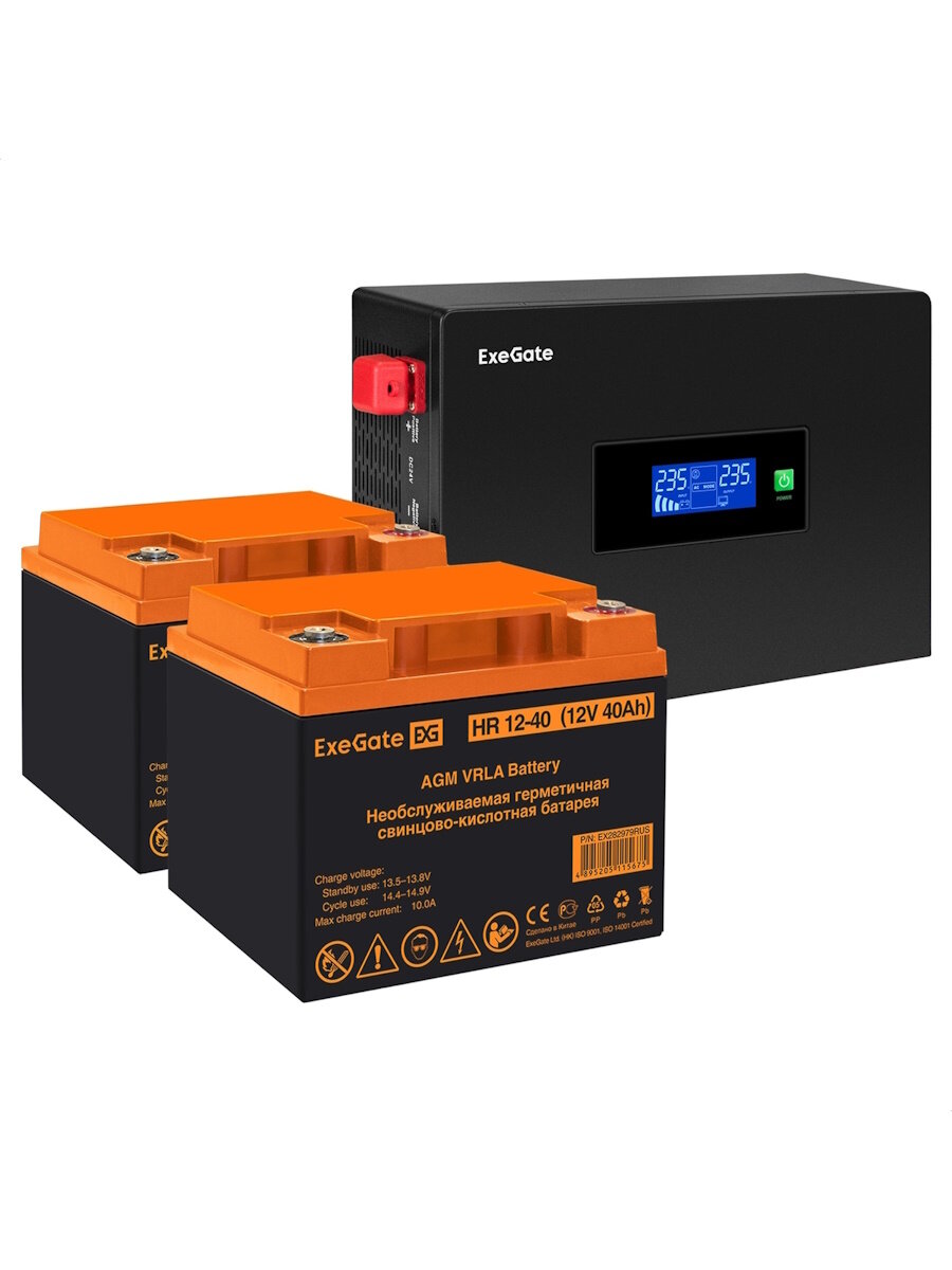 ИБП ExeGate EX295994RUS + батарея 40Aч EX282979RUS 2шт IdealSine SR-1500. LCD.2SH