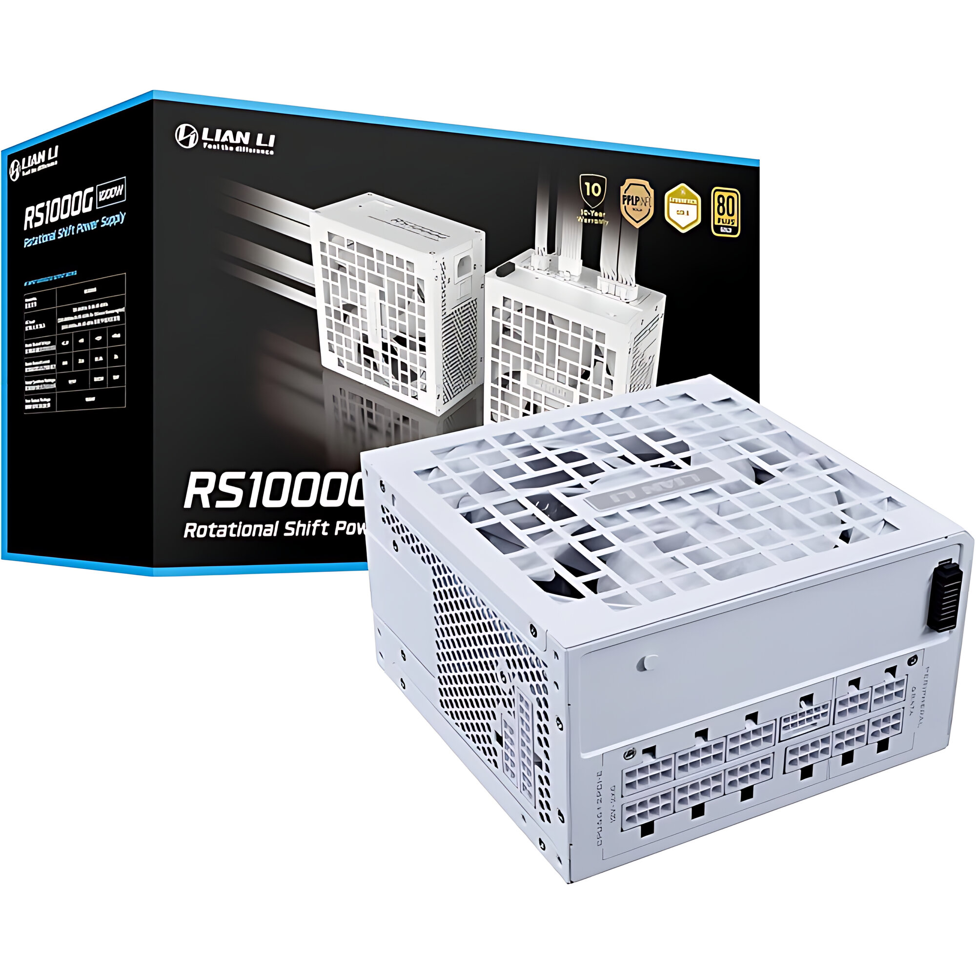 Блок питания Lian Li 1000W RS1000G White, модульный, 16 Pin PCIe 5.1, USB HUB, 80 PLUS Gold (G9P.RS1000G.WH00.RU)