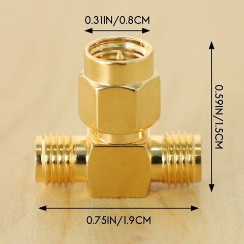 Переходники 2шт SMA-male - 2x SMA-female тройник