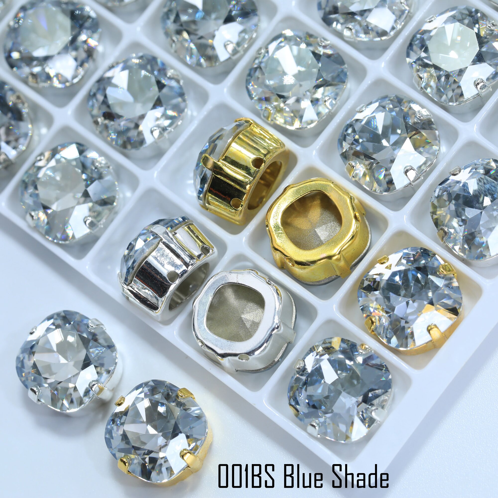 Кристаллы BS Blue Shade 12 мм, 40 шт, Silver Claw