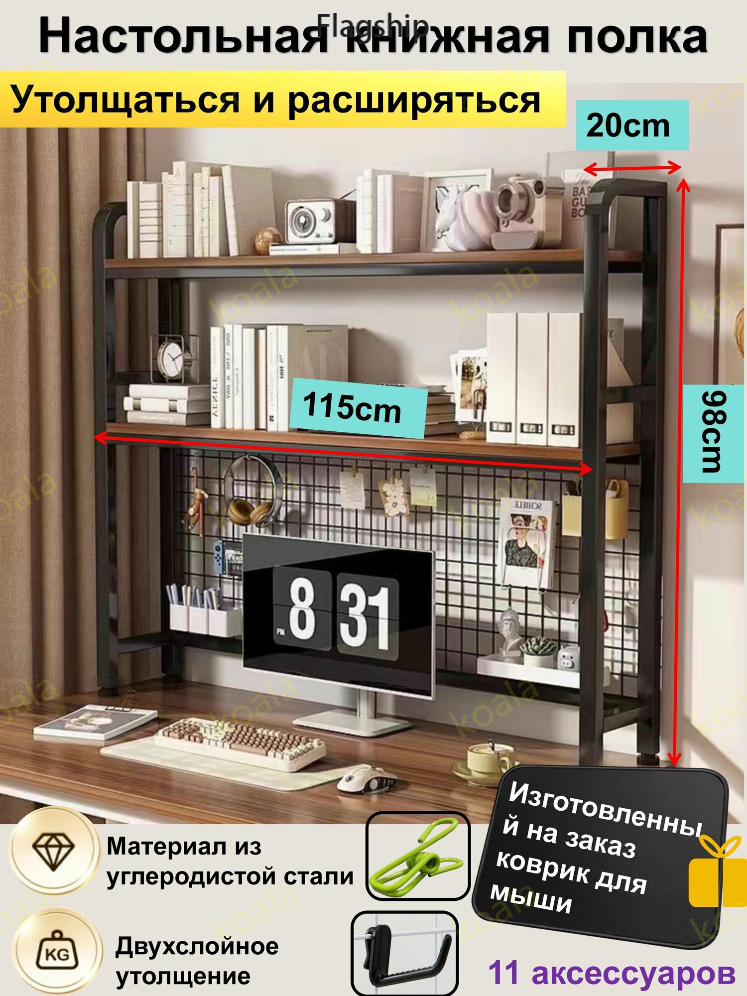 Удлинитель столешницы, прямой, 115x20x98 см
