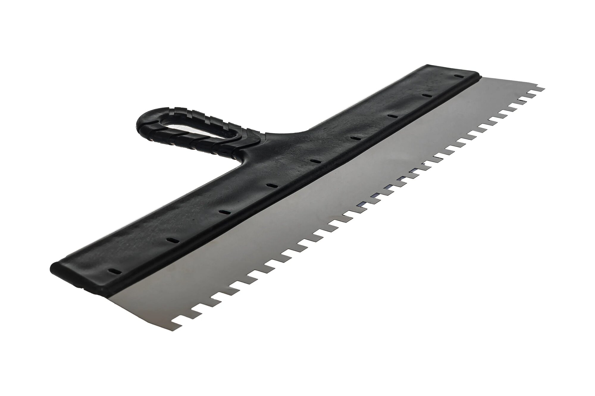 Нержавеющий фасадный шпатель ЗУБР, 200 мм, зуб 10х10 мм, пластиковая ручка 10078-20-10