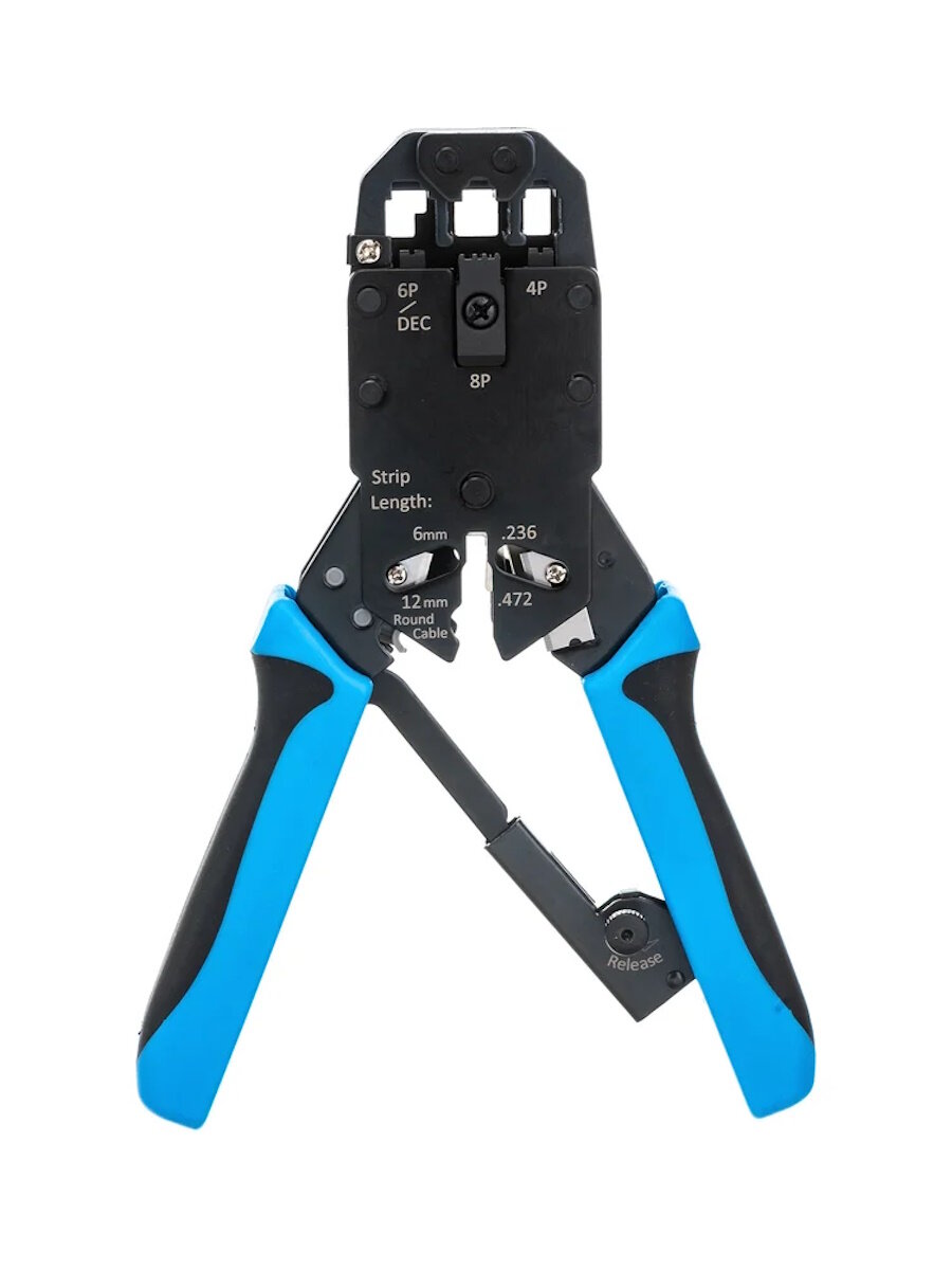 Клещи обжимные Hyperline HT-2008AR для RJ-45, RJ-12, RJ-11 (8P8C, 6P6C, 4P4C)