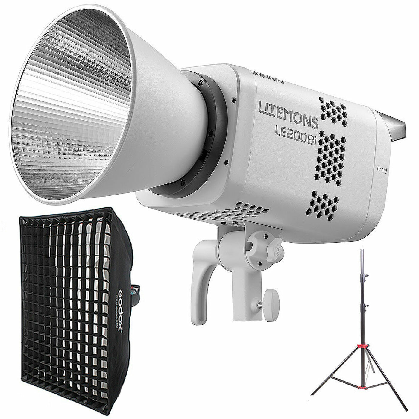 Комплект света Godox LITEMONS LE200Bi +софтбокс-зонт 90см, стойка