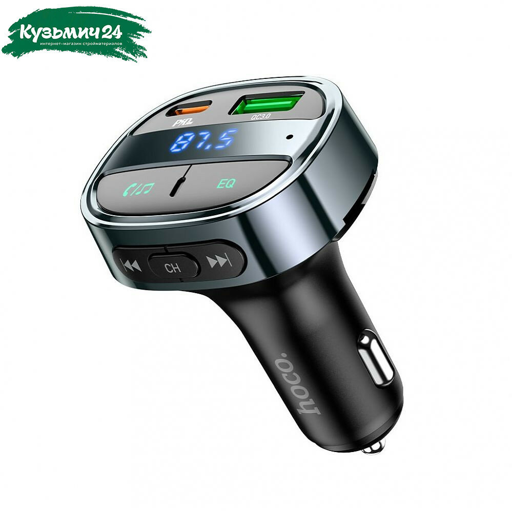 FM-трансмиттер Hoco E70 PD30W+QC3.0, E70, Bluetooth, QC3.0, PD 30 Вт, черный