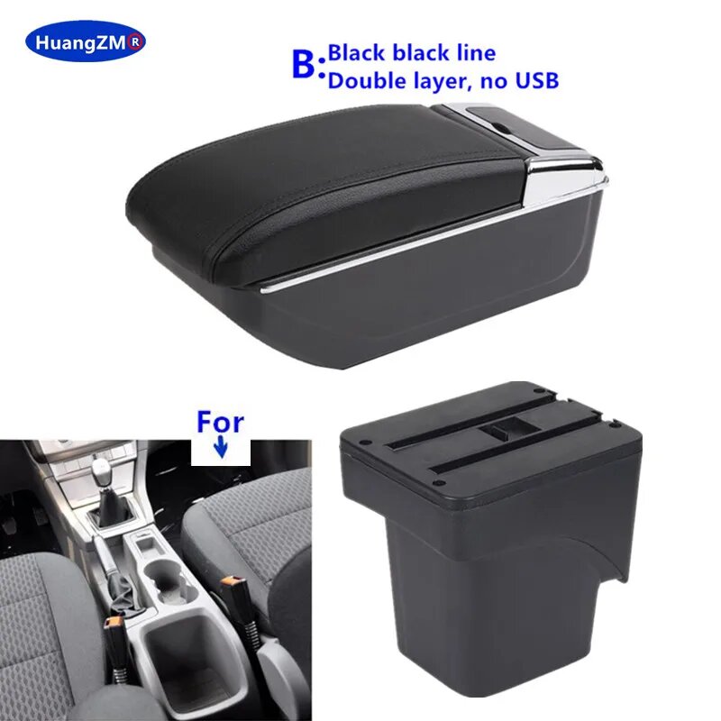 Ford Focus 2 Mk2: Центральный Подлокотник Из кожи/АБС-пластика С Отсеком Для B black line NO USB