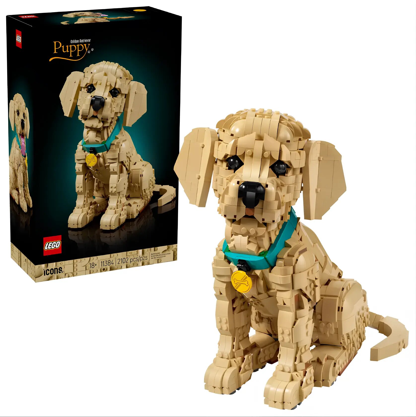 Конструктор LEGO Icons 11384 "Щенок золотистого ретривера", 2102 детали (Лего Айконс 11384)