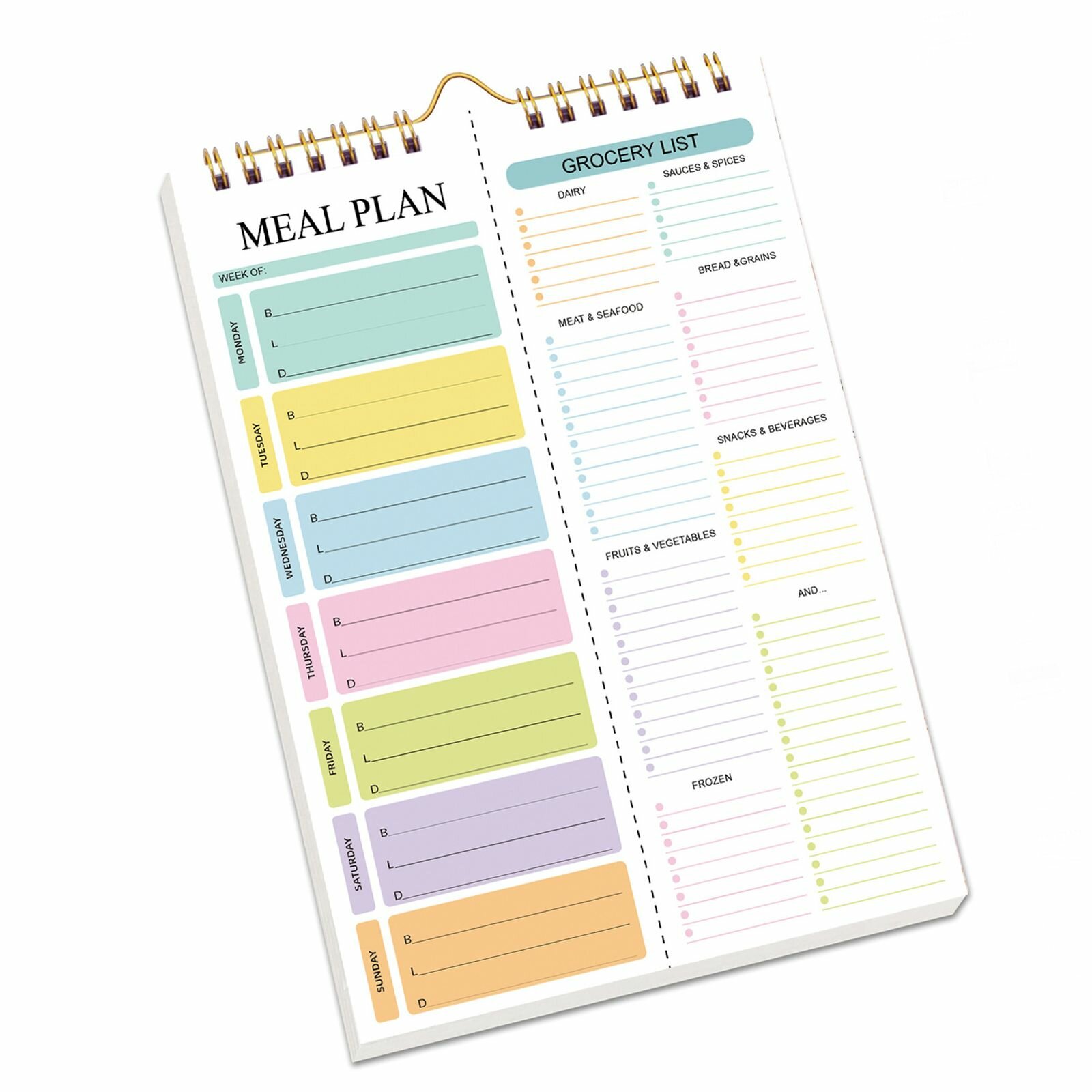 Прочный еженедельный органайзер питания с многоразовыми страницами