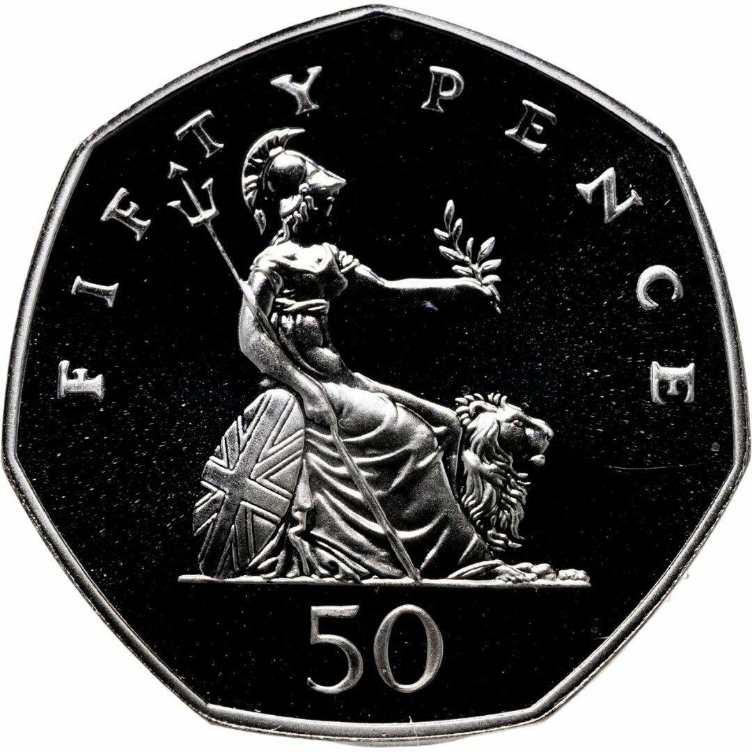 Великобритания 50 пенсов pence 1996, Мельхиор медь-никель, в сохранности Proof