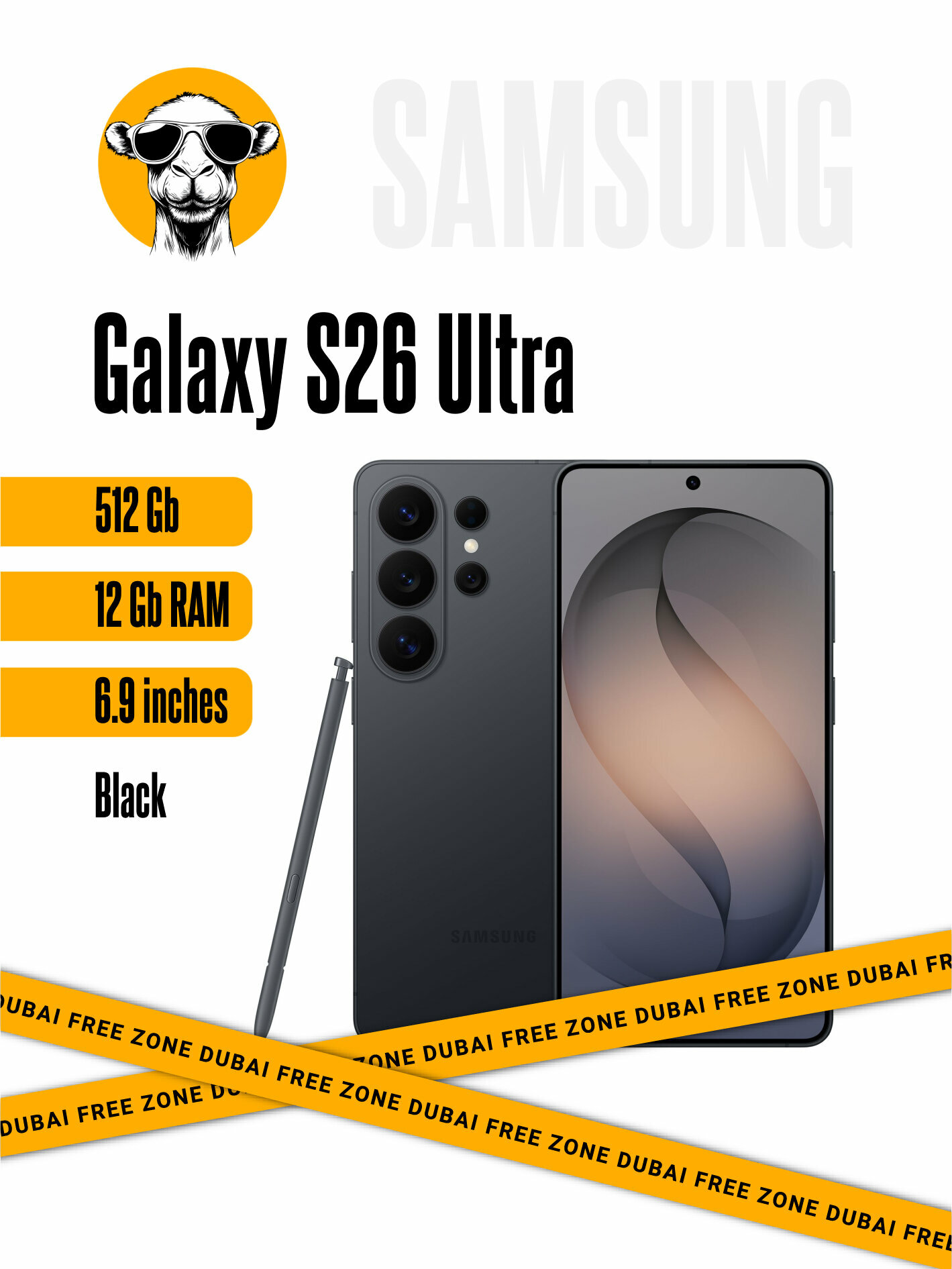 Смартфон Samsung Galaxy S26 Ultra 12/512Gb Black.