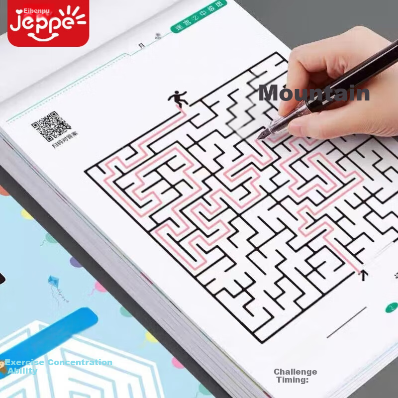 Детская книга-лабиринт JEPPE - тренировка внимания и мышления для детей 3-10 лет, обучающий игрушечный учебник