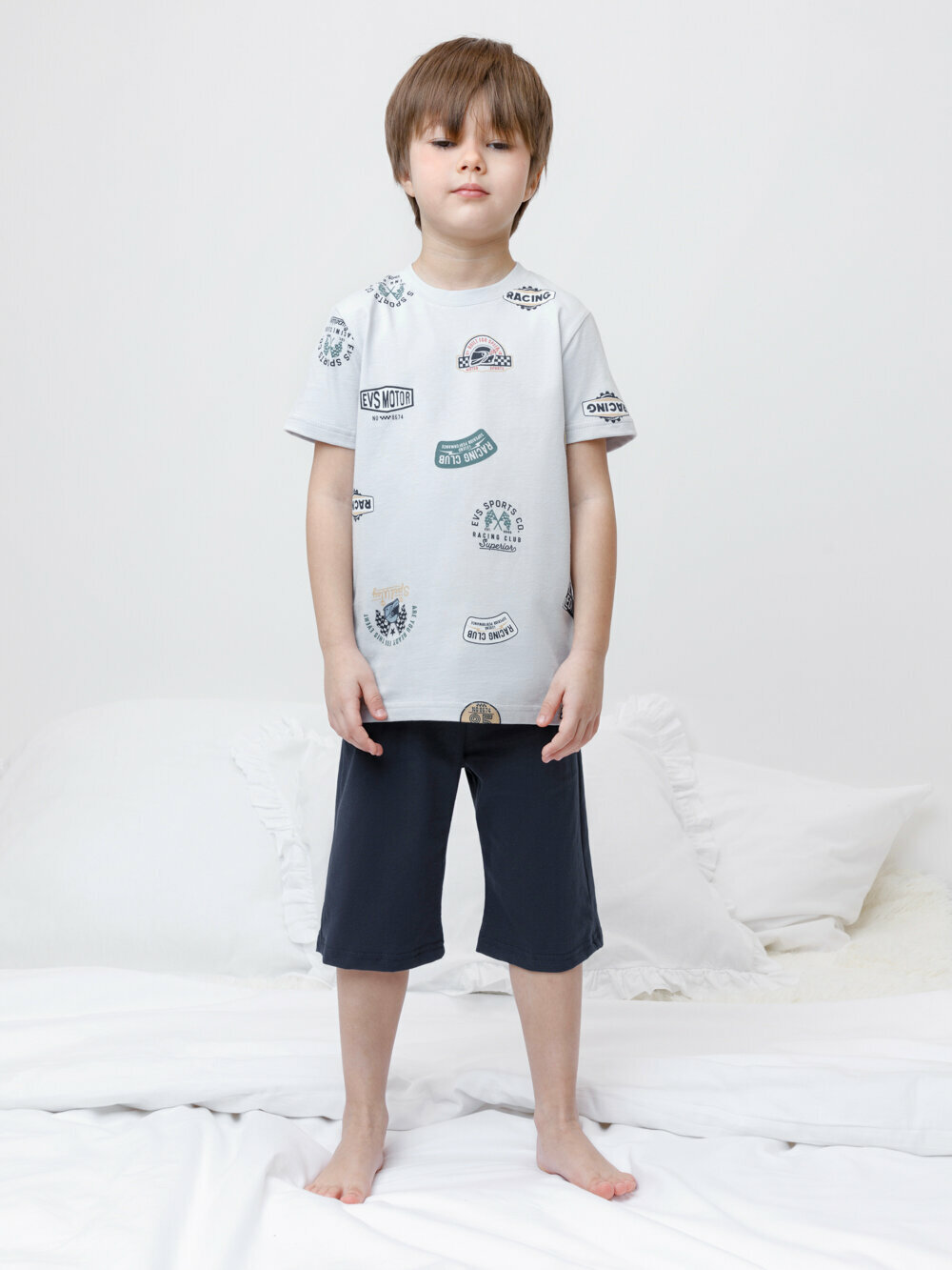 Пижама домашняя для мальчика, с шортами и футболкой