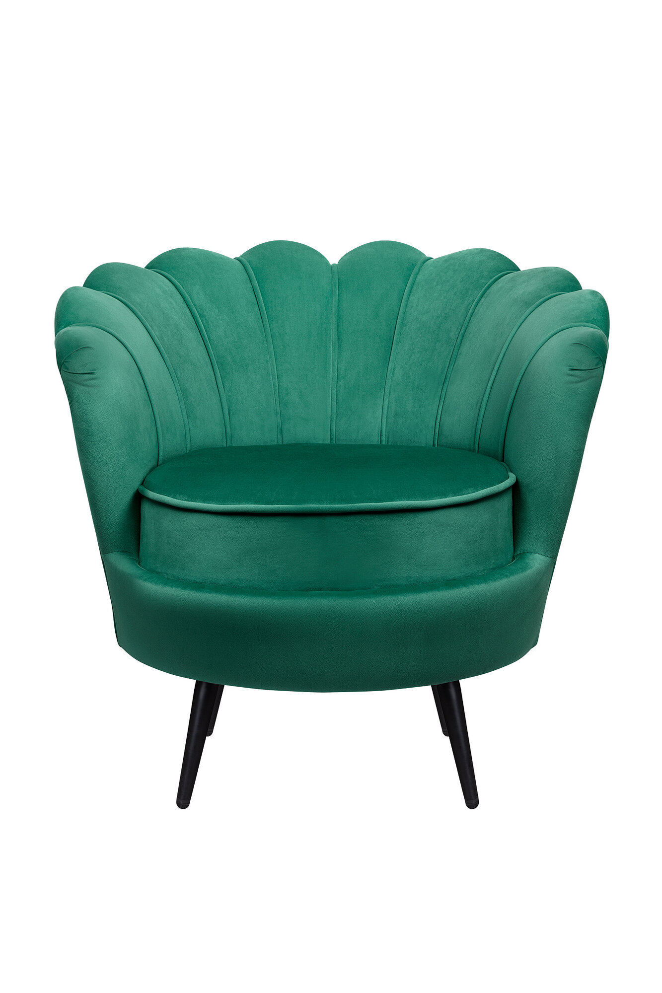 Кресло ракушка Mak-interior, Pearl green v2, дизайнерское для дома, зеленое с черными ножками