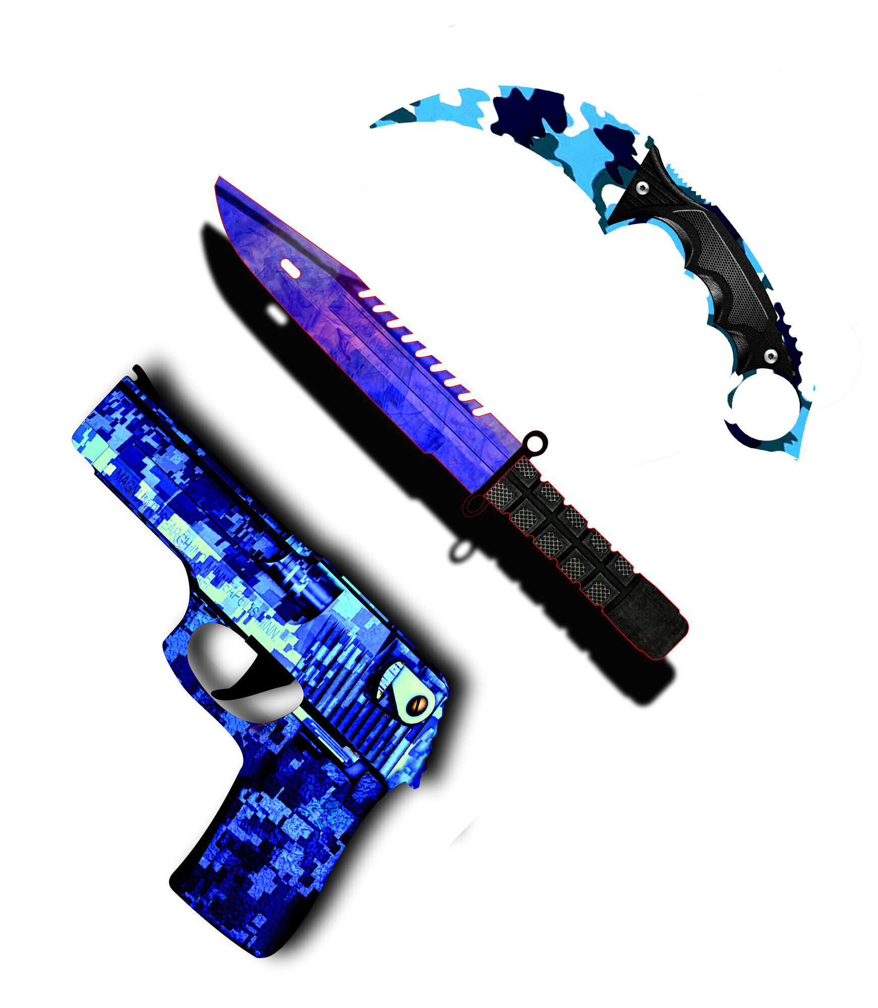 Деревянный пистолет детский, детский нож / Игрушечное оружие для мальчиков - резинкострел