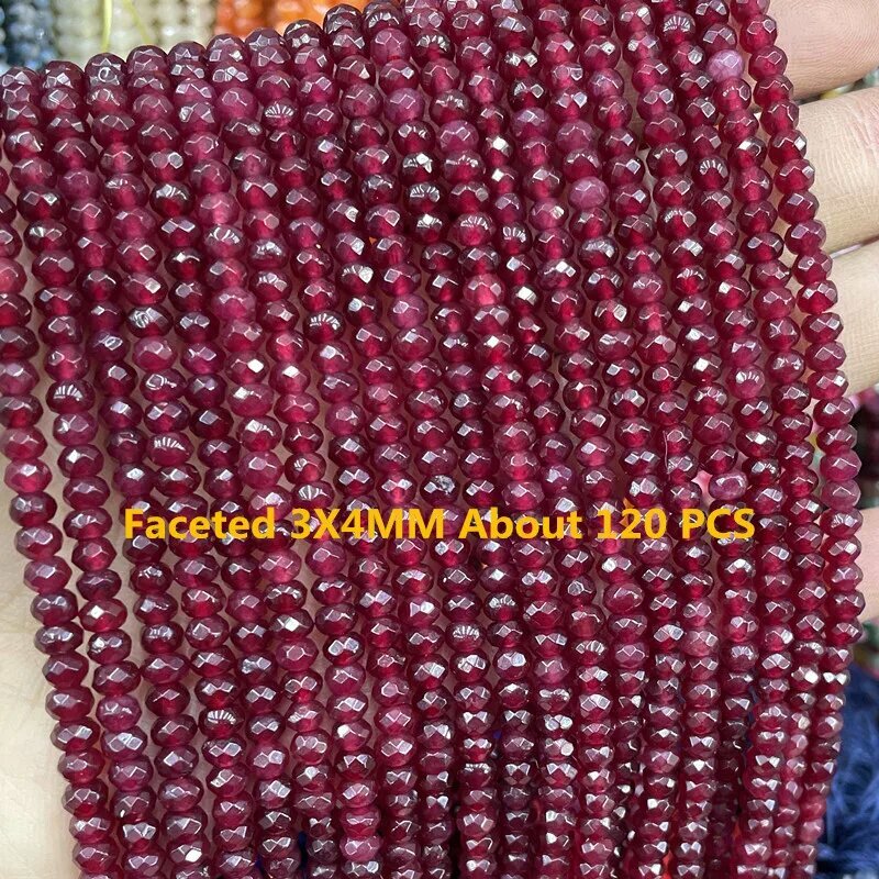 Натуральный камень, халцедон, рубин, красный, изумруд, халцедон, овальные граненые квадратные бусины-разделители для изготовления ювелирных изделий, браслет, ожерелье