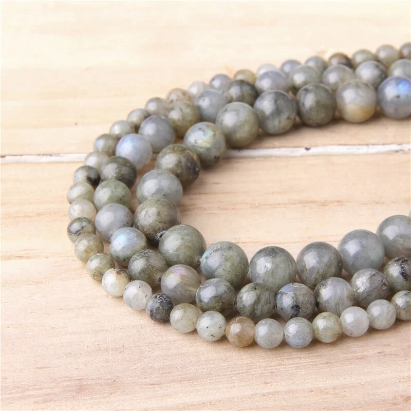 Природный 6 8 10 мм круглый каменный жемчуг кристалл Лабрадор агат перламутровая сосна гладкий шарик ручной работы ювелирные изделия