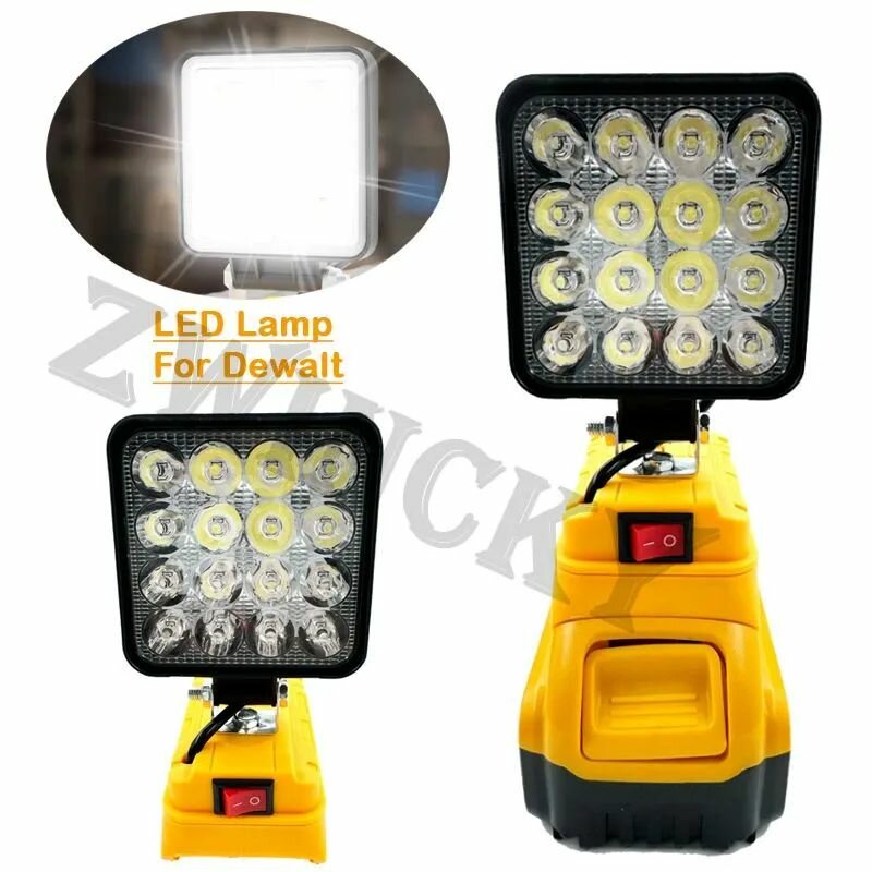 Портативный светодиодный рабочий фонарь 3-дюймовый фонарик Совместим с литий-ионным аккумулятором DEWALT 14.4-18 В. Подходит для кемпинга, экстренной рыбалки.