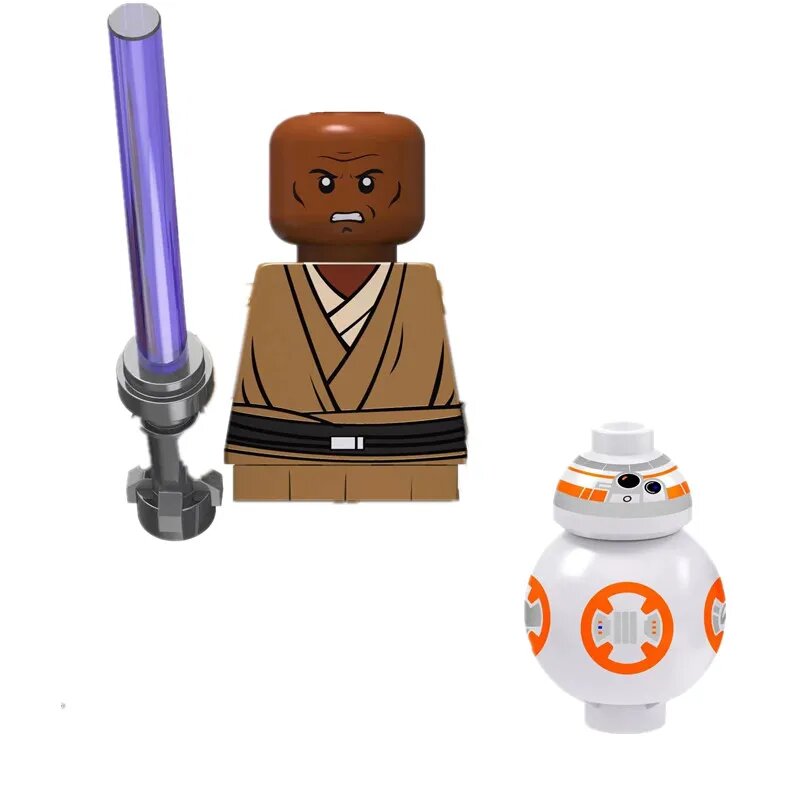 LEGO Star Wars Mace Windu с BB-8 и фиолетовым световым мечом, Белый, 8006