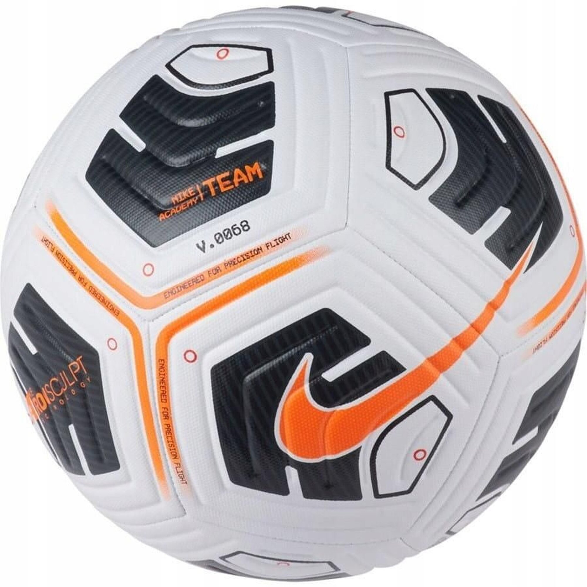 Мяч тренировочный NIKE Academy Football CU8047, Decathlon, Цвет: Белый / оранжевый манго, Размер: 5