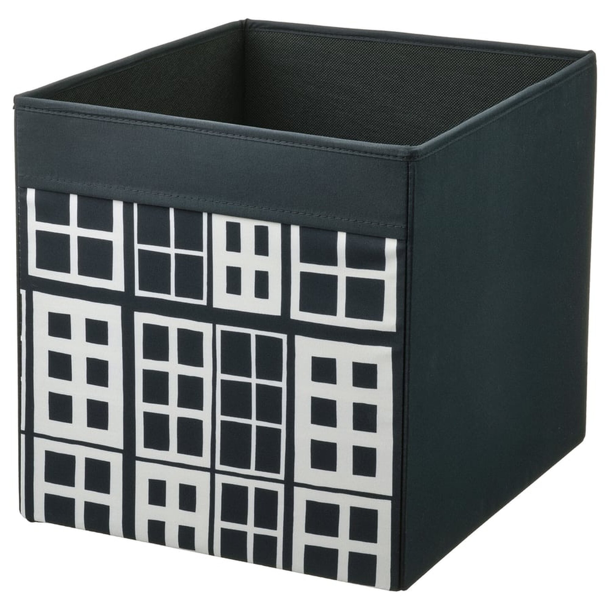Коробка для хранения IKEA, DRONA, черный/белый узор, 33x38x33 см, 906.101.86